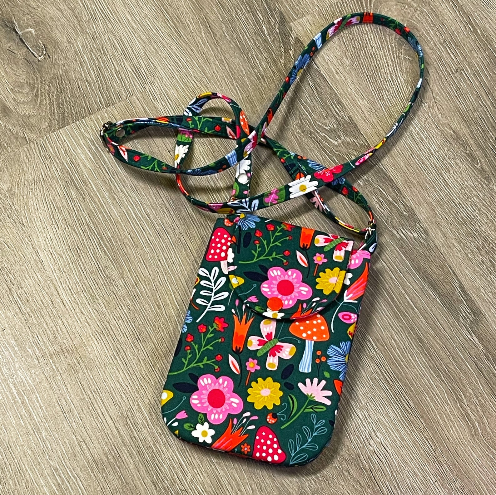 Handmade Fabric Cell Phone Purse Double Pouch Crossbody Bag - Etsy