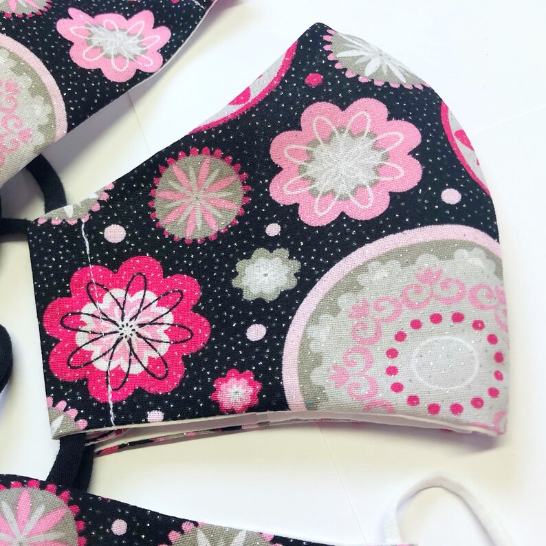 Childs Glitter Face Mask Kids Pink Glitter Mask Washable - Etsy