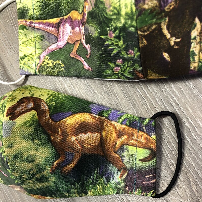 T-rex Kids Dinosaur Print Face Mask Boys Realistic Dinosaurs | Etsy