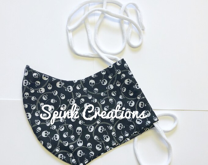Skull Skeleton Face Mask, Reusable Cotton Face Mask With Elastic Ear ...