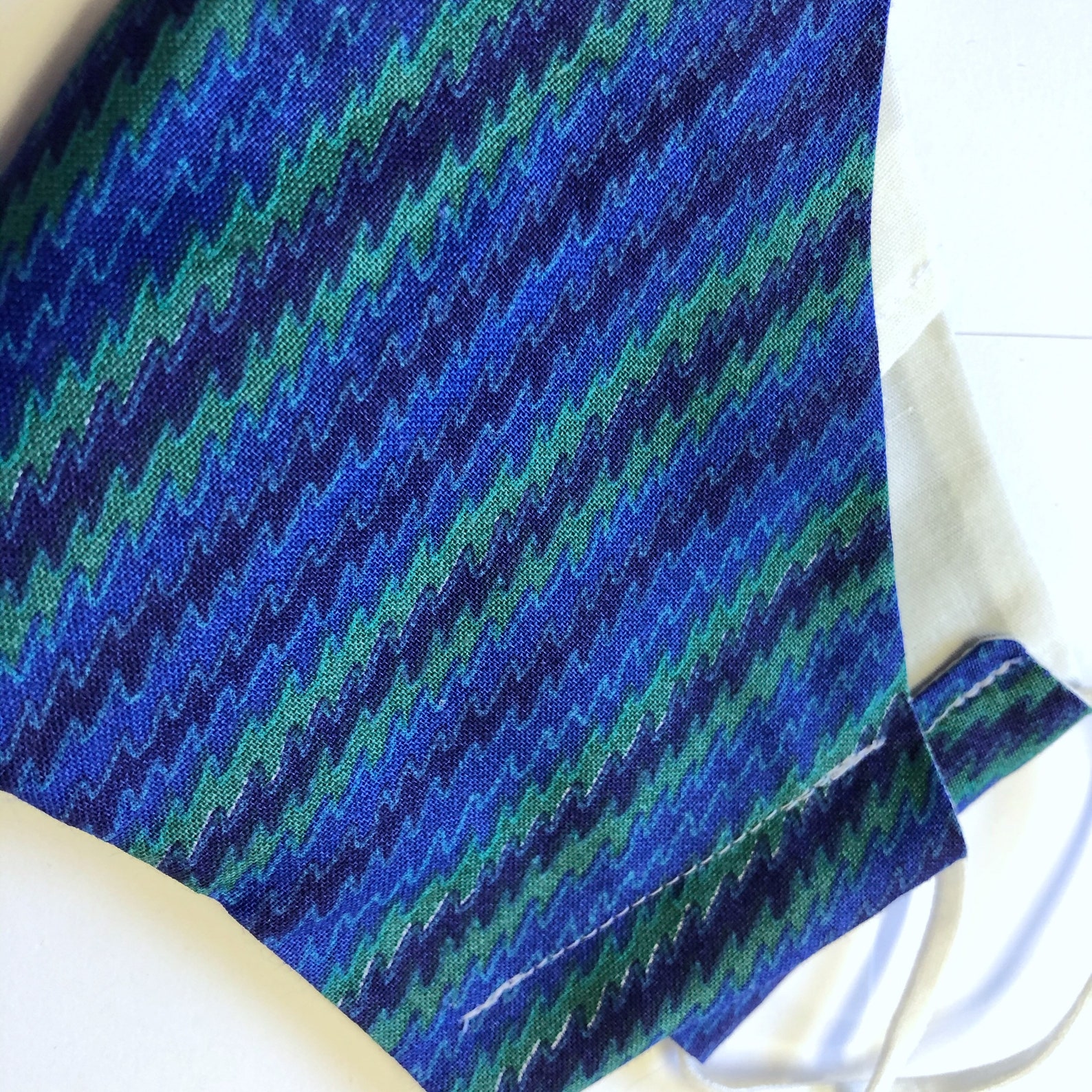 Boys Blue Green Print Fitted Face Mask Kids Blue Face Mask - Etsy