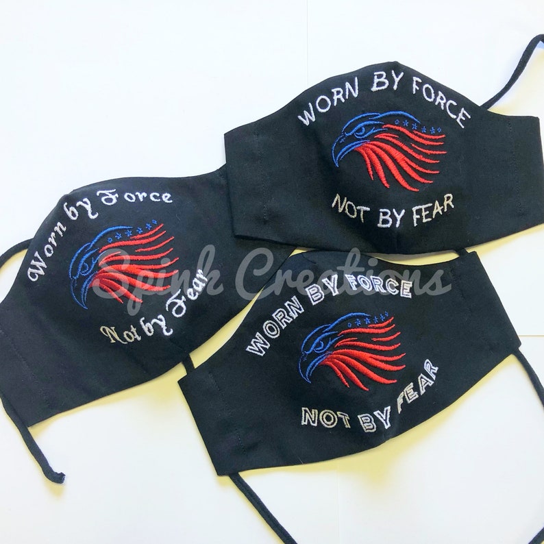 Worn by Force Not by Fear Face Mask Handmade Embroidered | Etsy