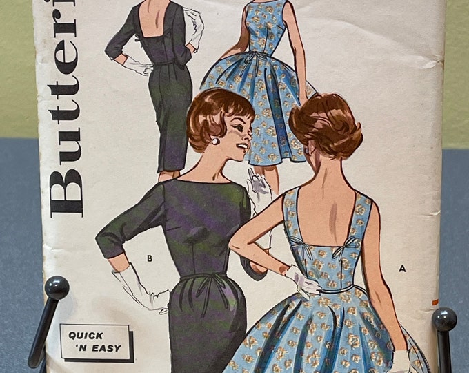 UNCUT Vintage 1960 Butterick 9569 Size 14 Quick ‘n Easy Dress Fitted ...
