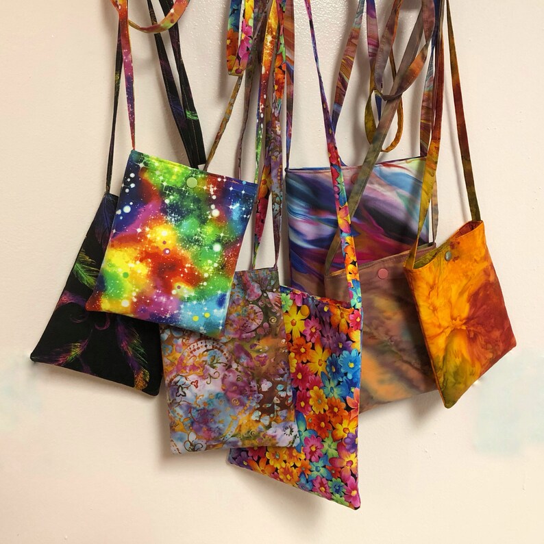 Small Crossbody Cell Phone Snap Top Pouch With Shoulder Strap - Etsy