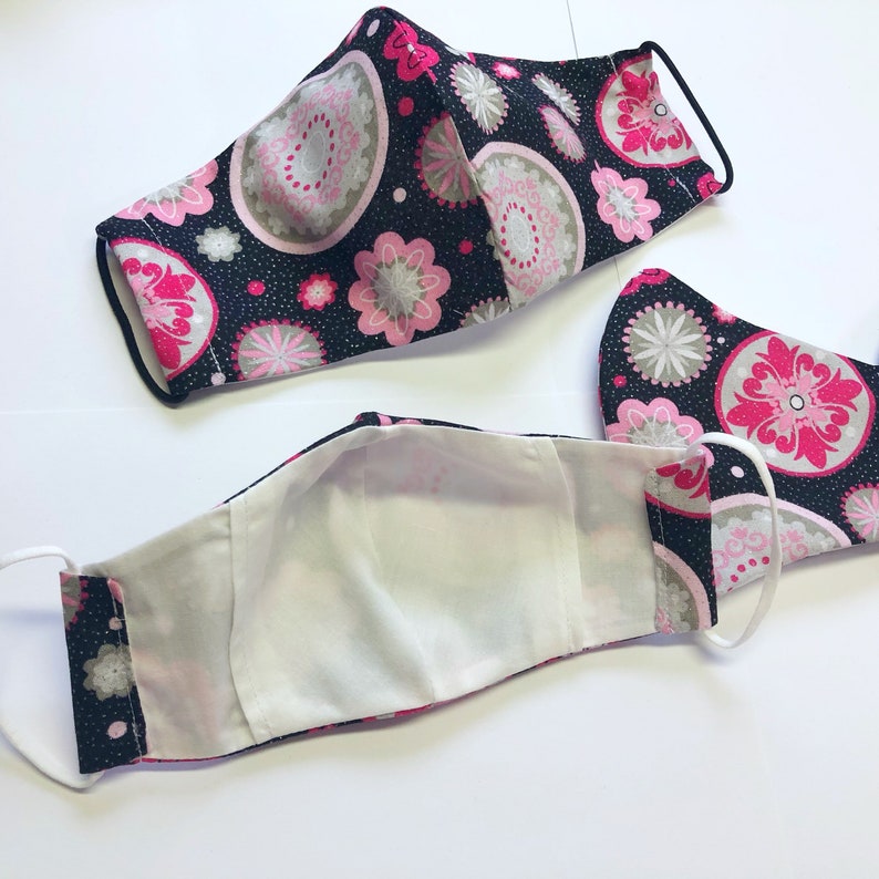 Childs Glitter Face Mask Kids Pink Glitter Mask Washable - Etsy