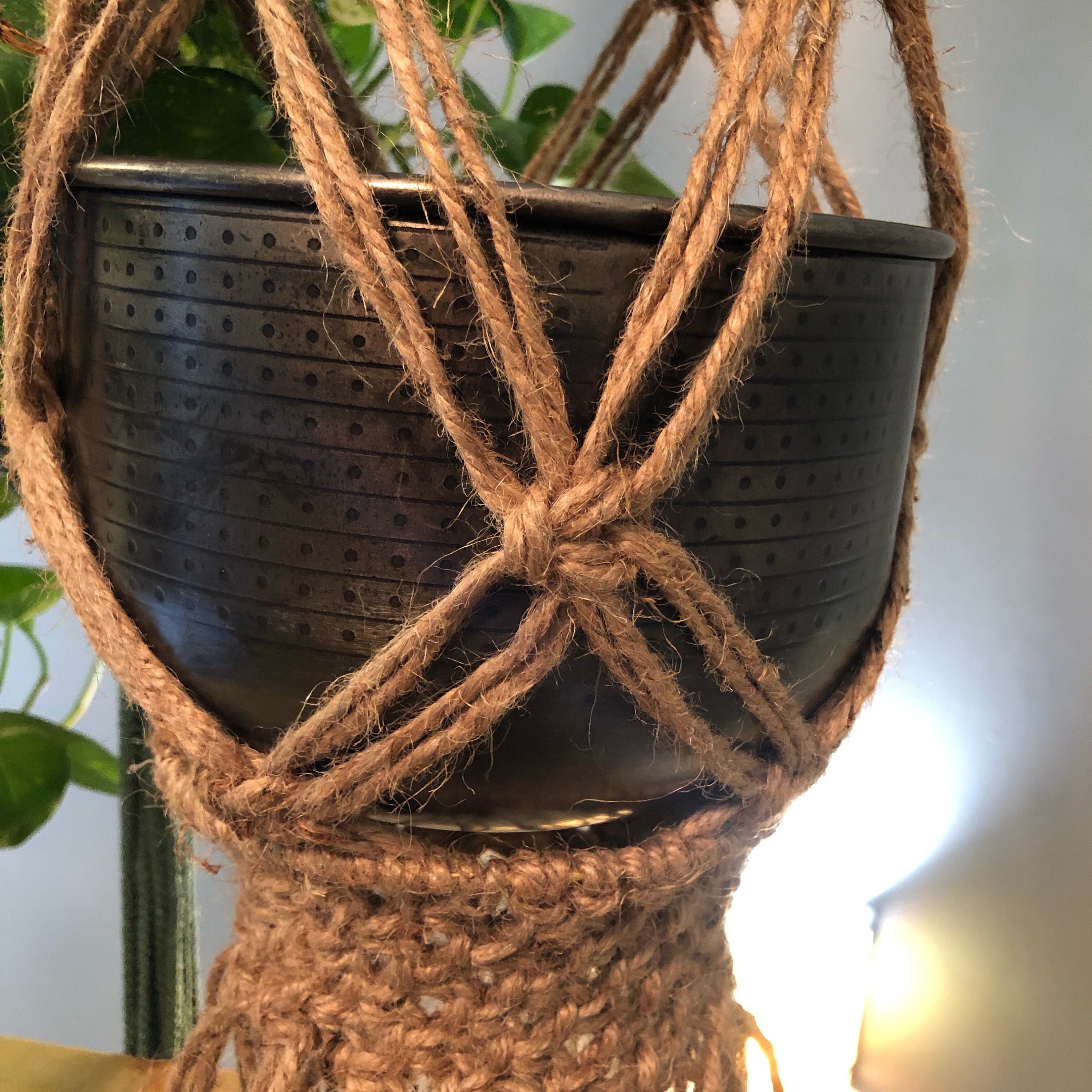 Huge Jute Macrame Plant Hanger Heavy Duty Jute Macrame Plant - Etsy