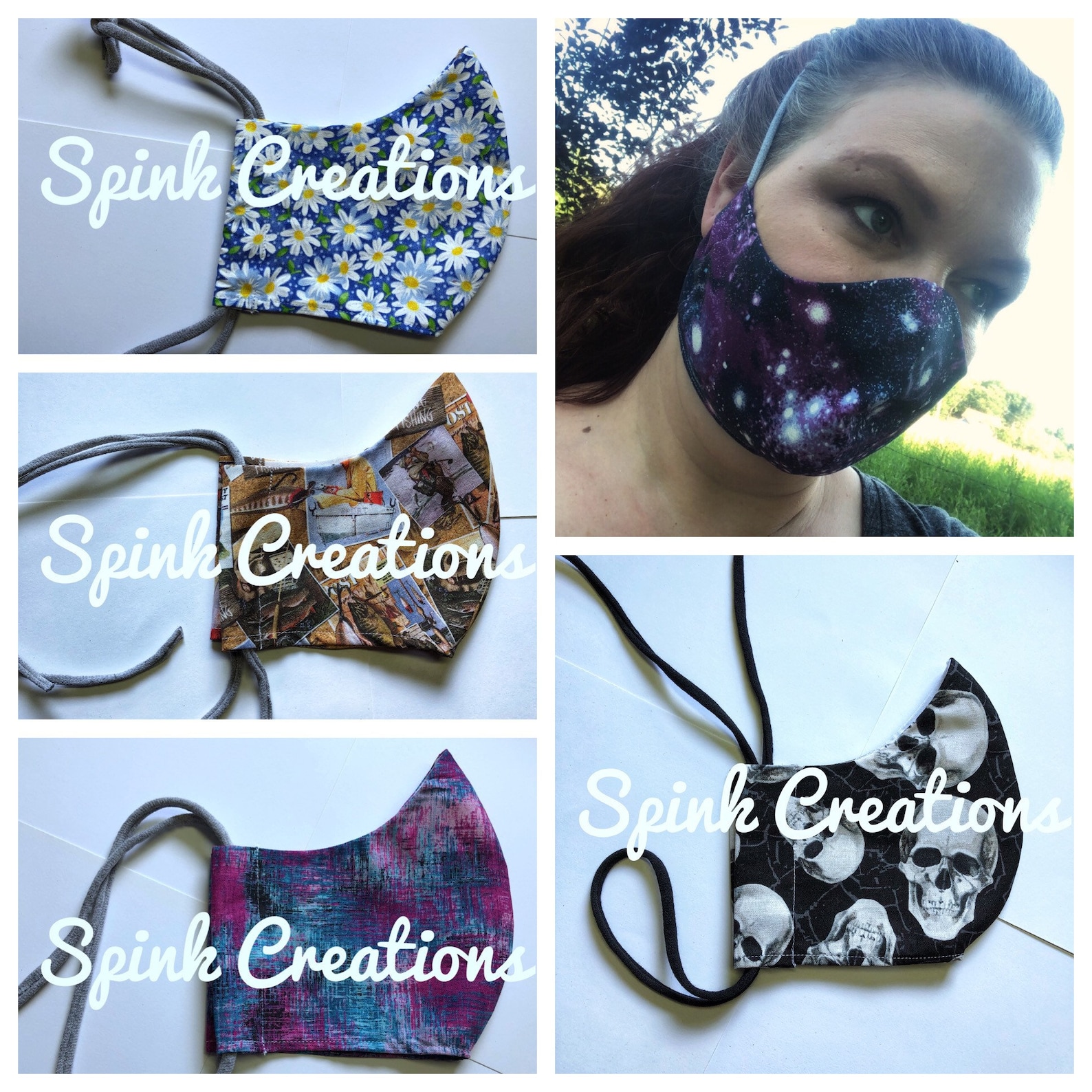 Mens Blue Beer Print Cotton Face Mask Made in USA Beer | Etsy