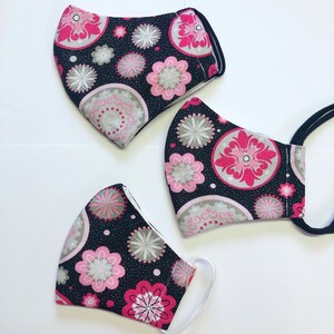 Childs Glitter Face Mask, Kids Pink Glitter Mask, Washable Mask Made in ...