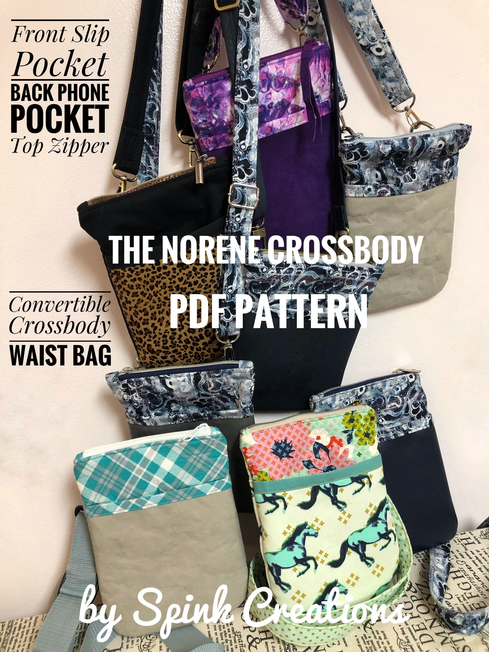 The Norene Crossbody Phone Purse Downloadable PDF Sewing | Etsy