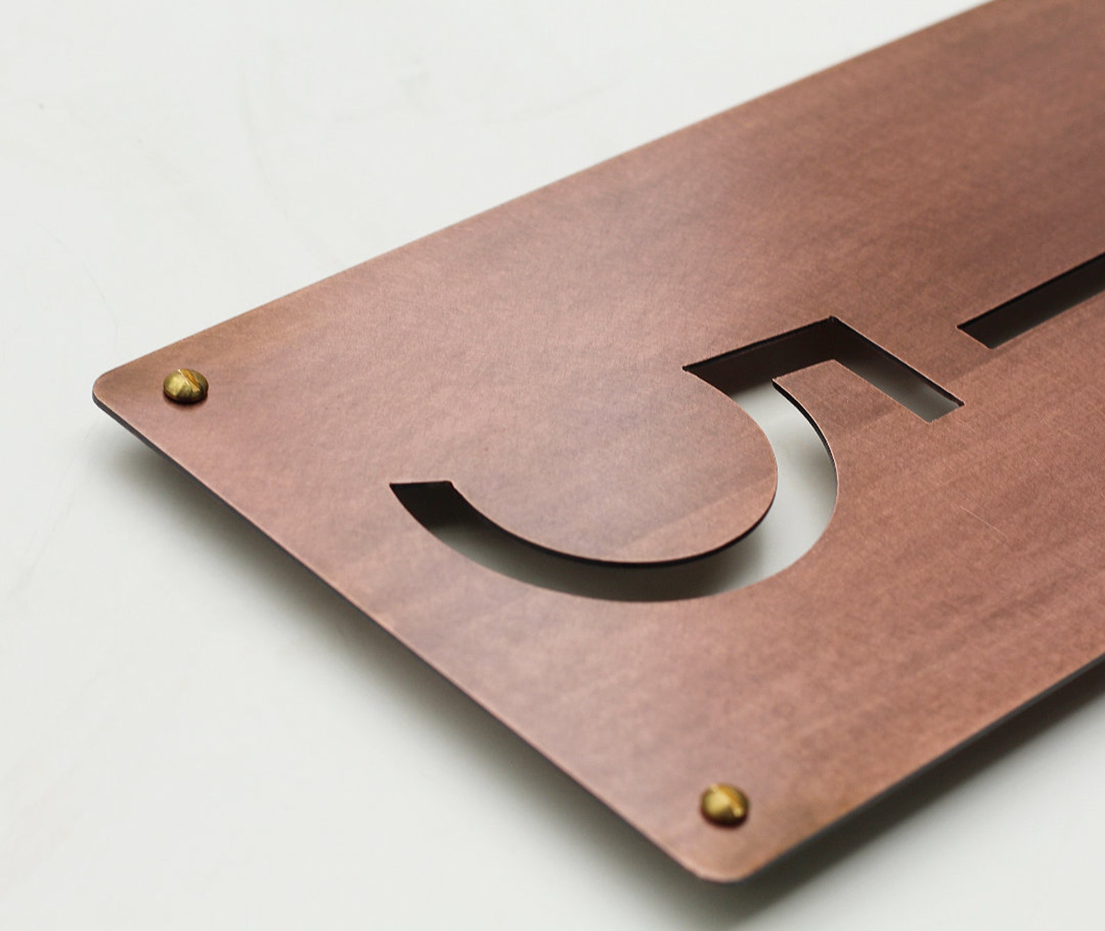 Vertical Modern House Numbers Plaque in Faux Copper Patina - Etsy