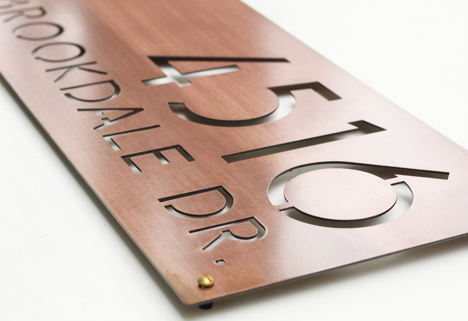 Justified Right Modern Two Line Address Plaque in Faux Copper | Etsy