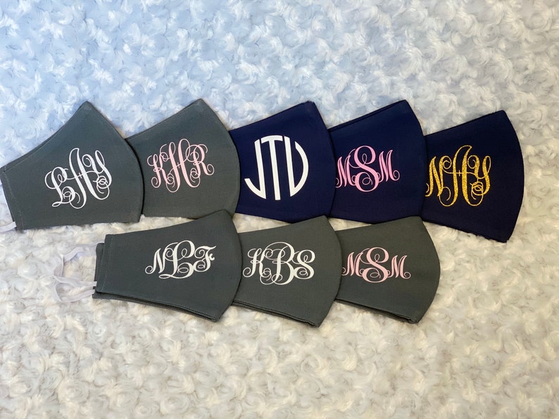 Monogrammed Masks // Personalized Face Mask // Face Mask // Face Covering - Etsy
