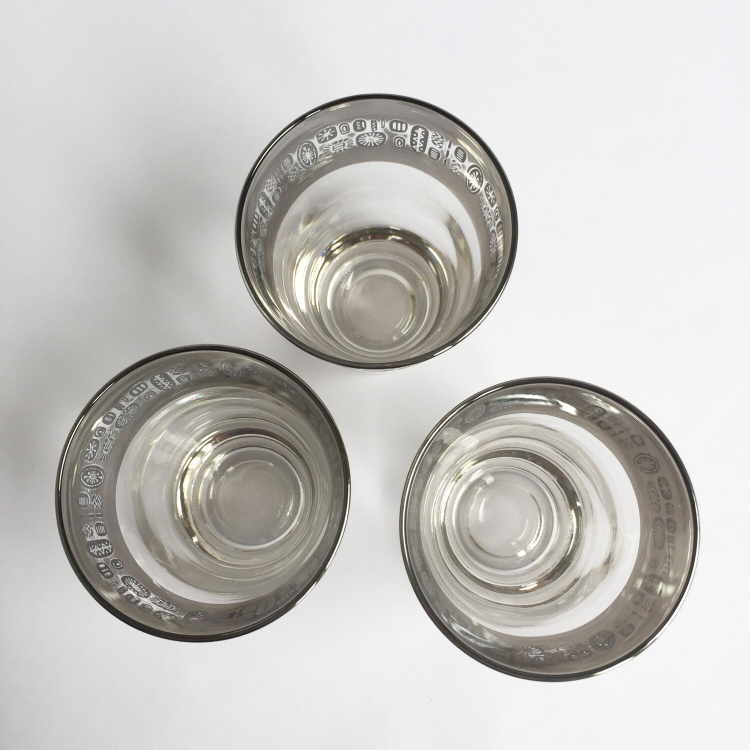 Chrome Rimmed Atomic Pattern Bar Glasses - Etsy