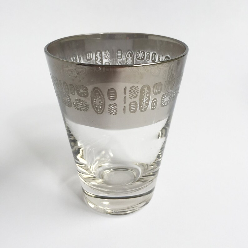 Chrome Rimmed Atomic Pattern Bar Glasses - Etsy