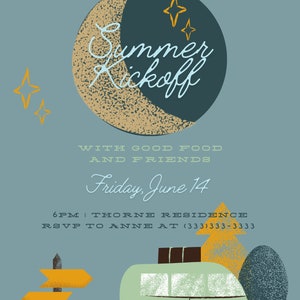 Editable Summer Kickoff Birthday Party Digital Invitation Template - Etsy