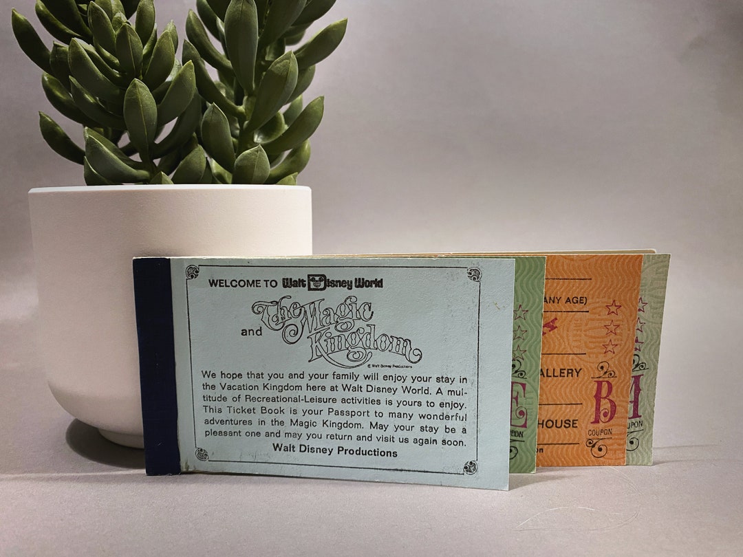 Vintage Walt Disney World Ticket Book // E-ticket // B-ticket // A ...