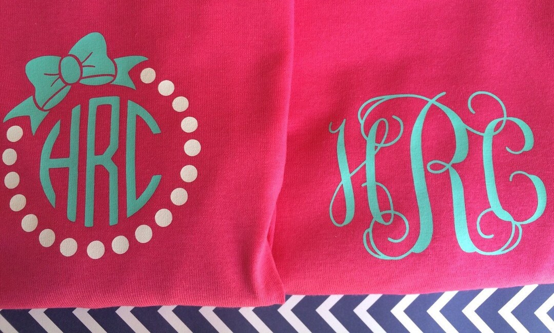 Set of 2 Classic Monogram Shirts, Womens Monogram Clothing Monogram T ...