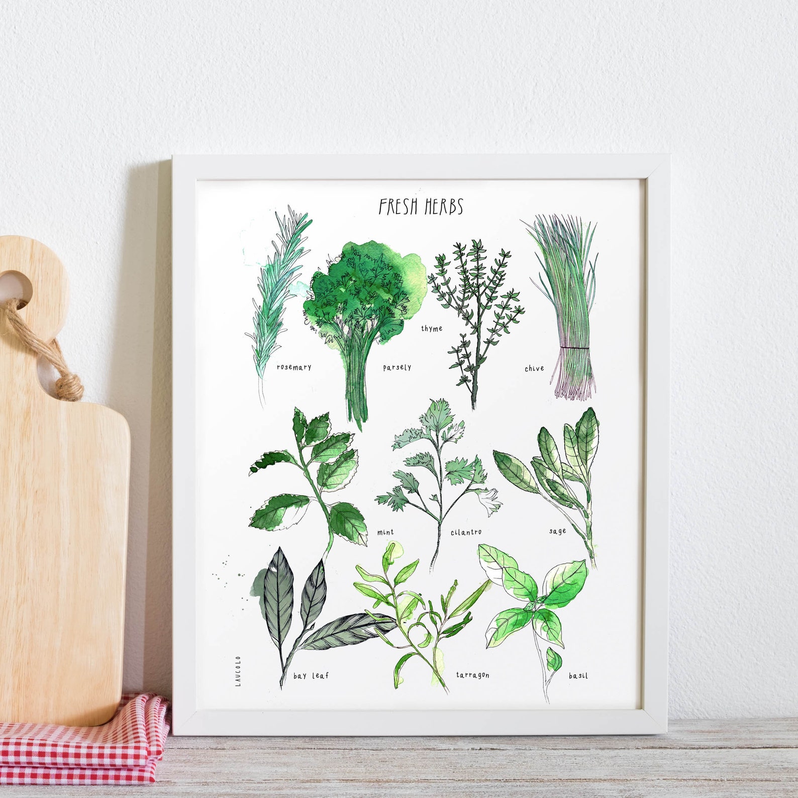 Fresh Herbs Poster white Cardstock - Etsy
