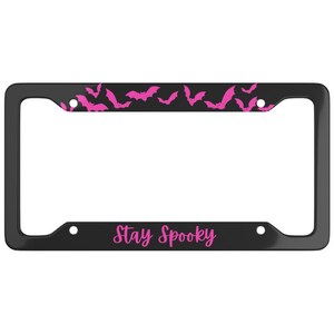 Pink Stay Spooky Bat License Plate Frame Goth Car Accessories Goth Car ...