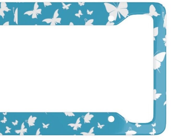 Beautiful Butterflies License Plate Frame, Colorful Purple Blue ...