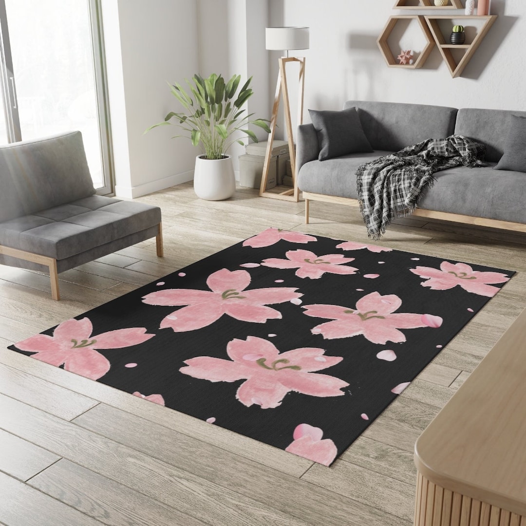 Cherry Blossom Anime Rug Sakura Rug Print Gift Anime Merch Plush ...
