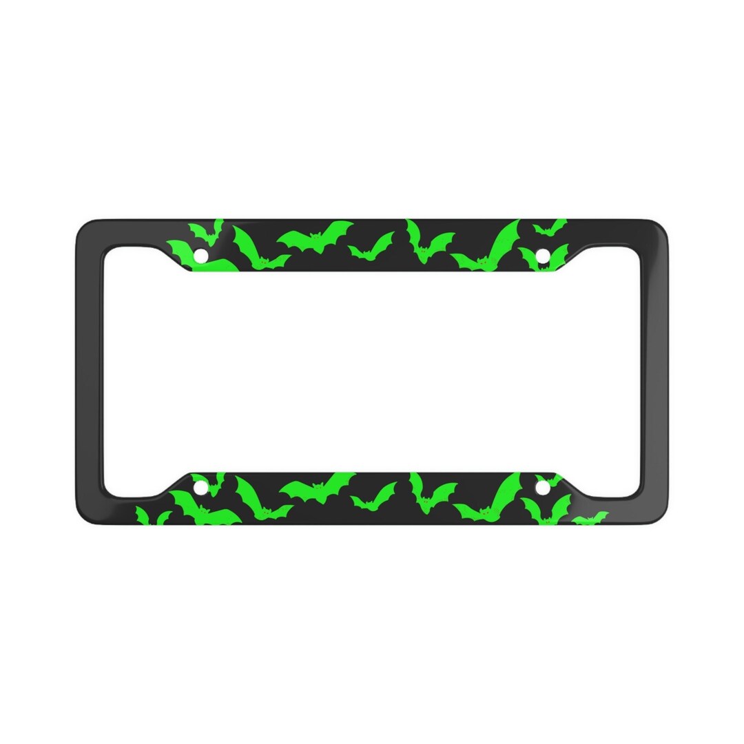 Green Goth Bat License Plate Frame Goth Car Accessories Goth Car Decor ...