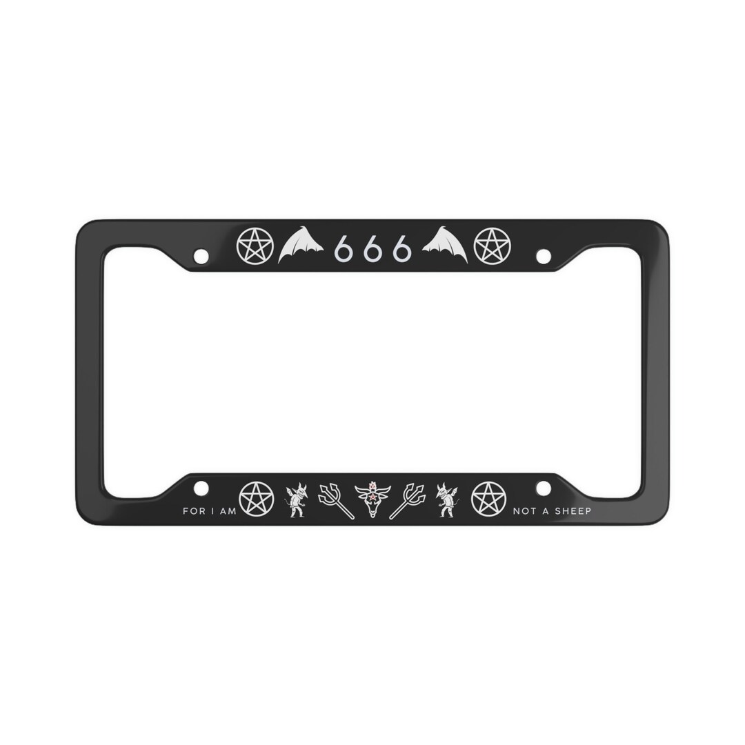 Satanic Goth License Plate Frame Goth Car Accessories Goth Car Decor ...