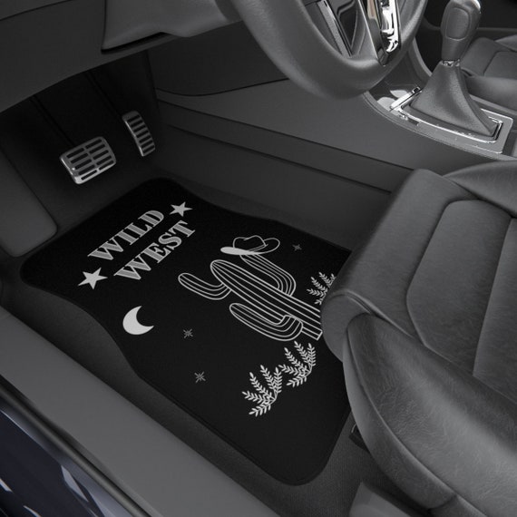 Western Theme Floor Mats Bull Longhorn Highland Cow Car Mats - 4 Piece ...
