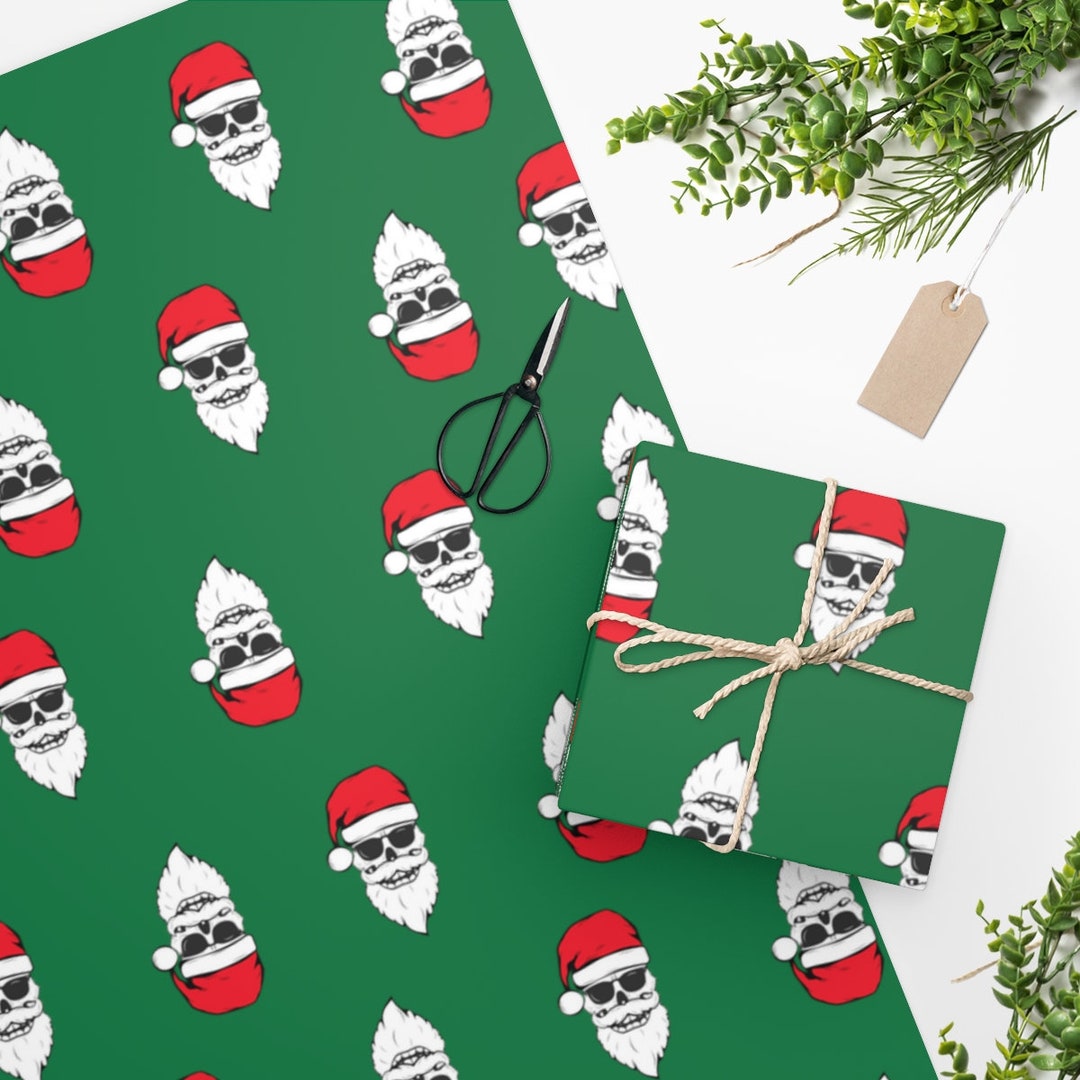 Santa Skull Goth Wrapping Paper Goth Ghristmas Spooky - Etsy