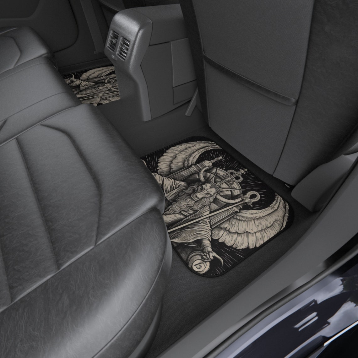 Baphomet Car Floor Mats (set of 4) Goth Car Accessories Goth Car Mats ...
