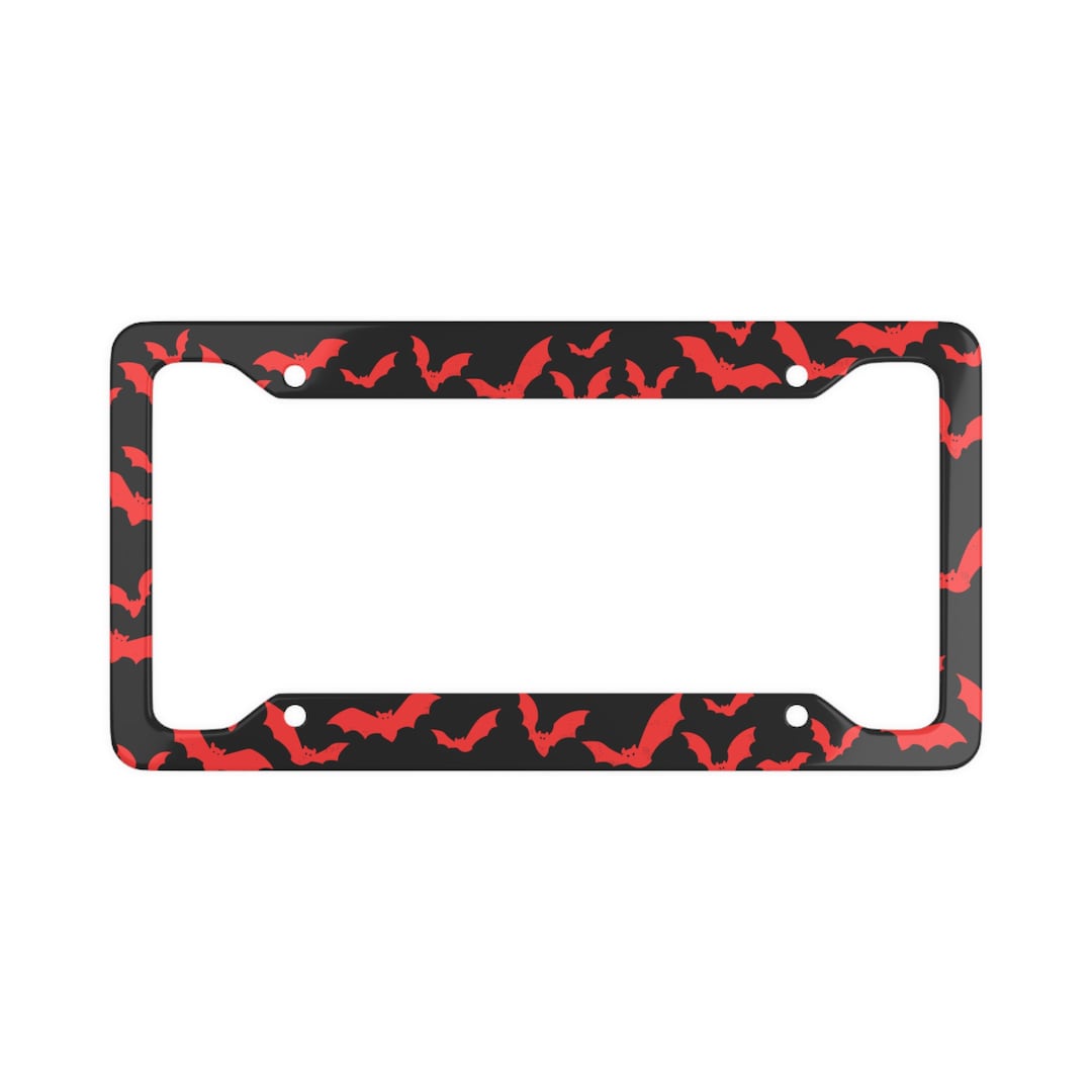 Red Goth Bat License Plate Frame Goth Car Accessories Goth Car Decor ...