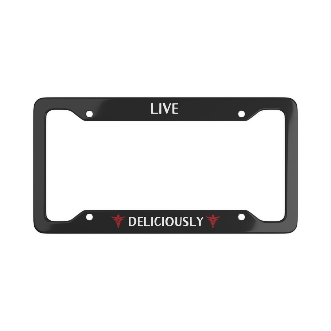 Live Deliciously Satanic Baphomet Goth License Plate Frame Goth Car ...