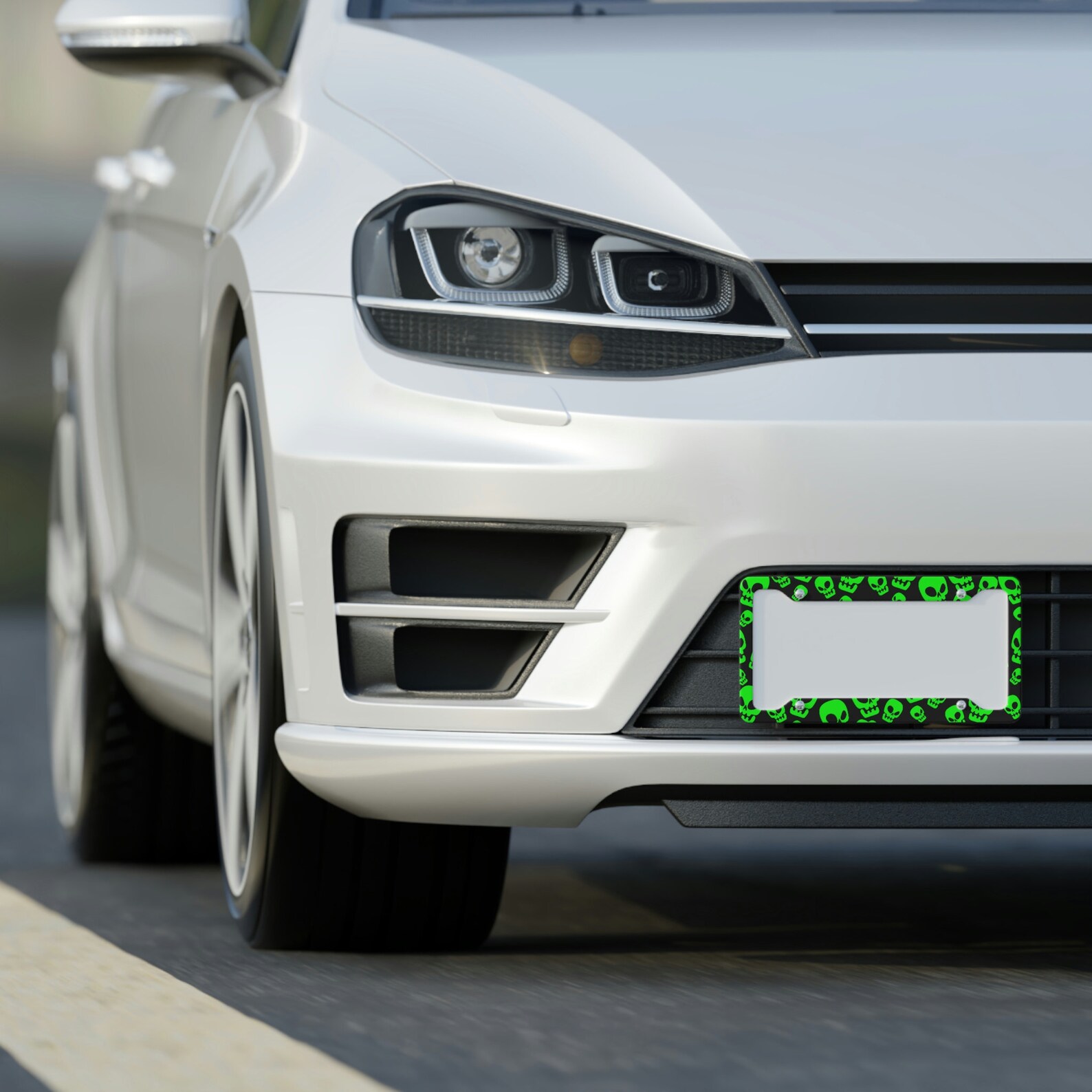 Lime Skull License Plate Frame Goth Car Accessories Goth Car Decor ...