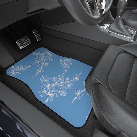 Baby Blue Cherry Blossom Car Floor Mats Black White Car Mats Sakura Car Accessories Cute Car Accessories JDM Floral Anime Floor Mats Kawaii Etsy
