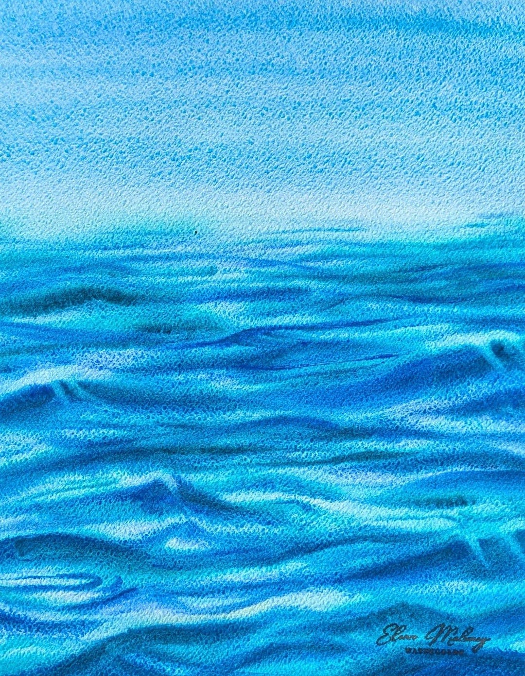 Ocean, Water, Contemporary, Original Art, Blue Sea, Waves, Vibrant ...