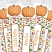 Printable Fall Pumpkin Bookmarks, Personalized, Leaves, School Student ...