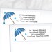 Printable Blue Umbrella Address Labels - White Shower Personalized 2 5/ ...