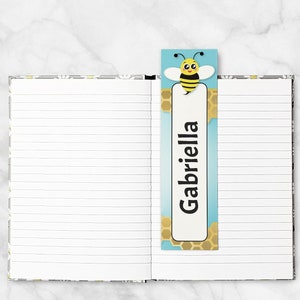 Printable Cute Bee Bookmarks, Personalized, Honeycomb, School Student ...
