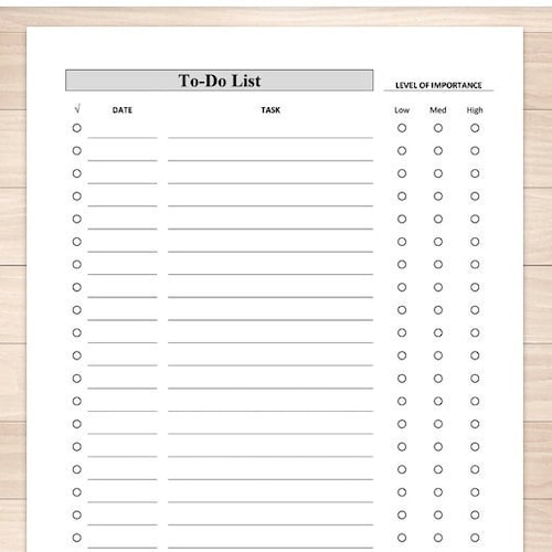 Simple To-do List Digital Download & Printable Letter Size - Etsy