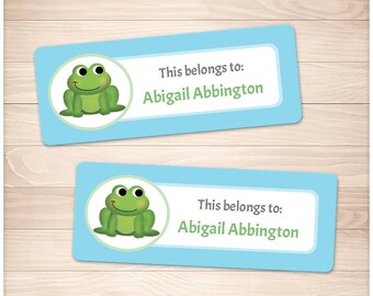 Printable Green Frog Name Labels for School Supplies | Etsy