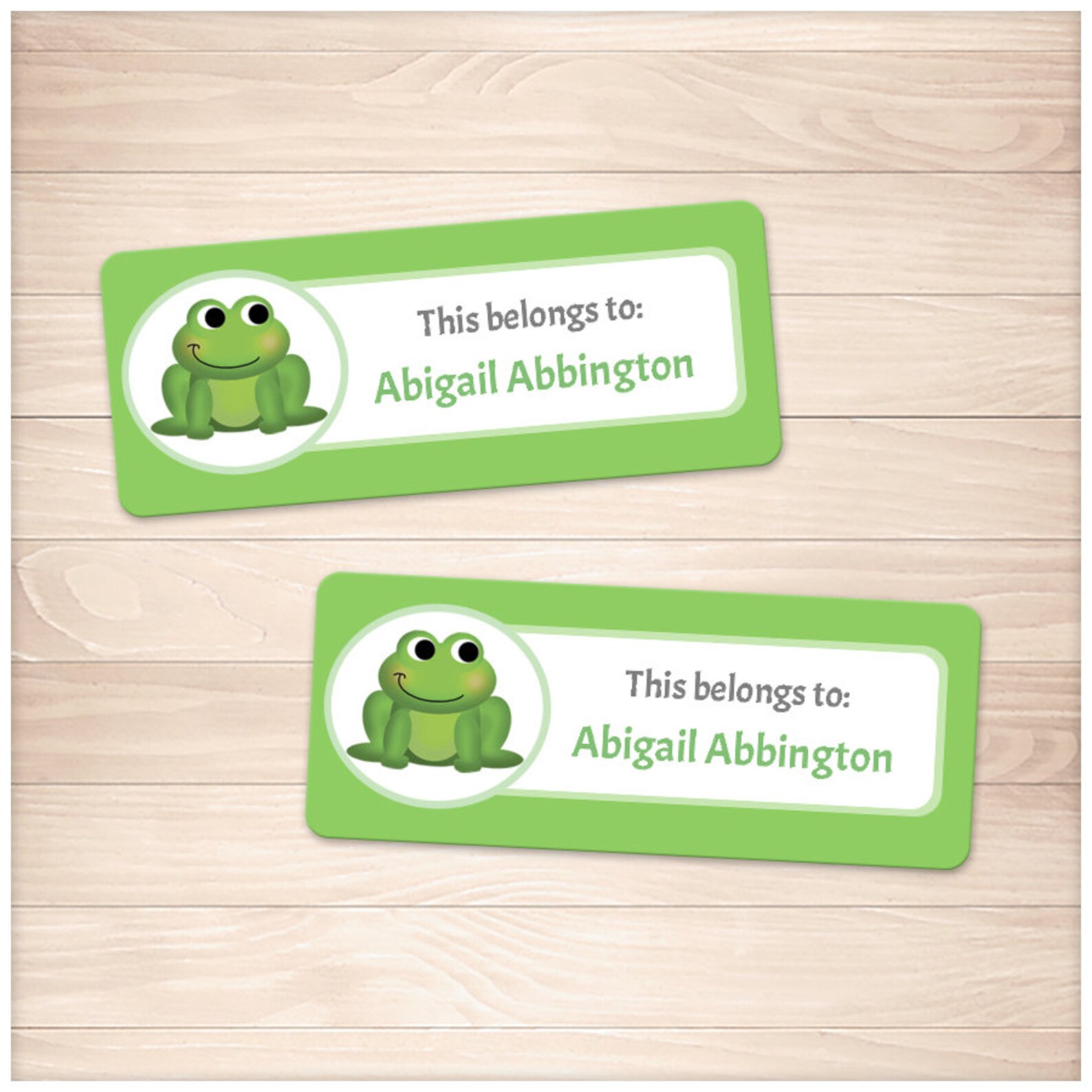 Printable Green Frog Name Labels for School Supplies | Etsy