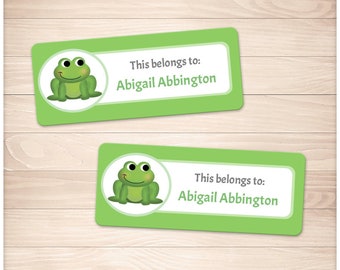 Printable Blue Frog Name Labels for School Supplies | Etsy