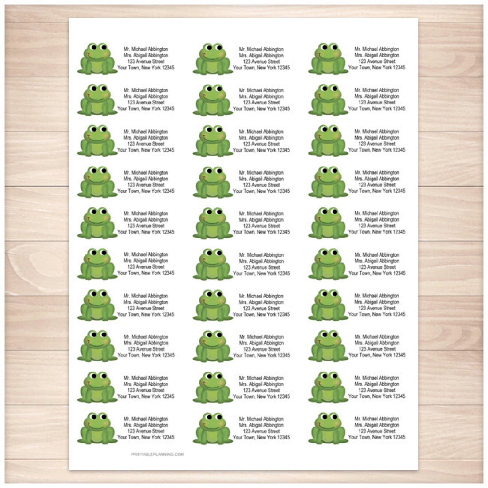 Printable Frog Address Labels Adorable Green Froggy - Etsy