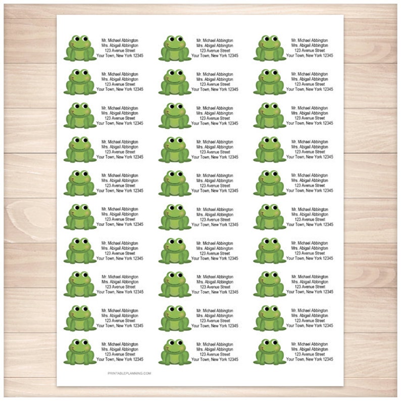 Printable Frog Address Labels Adorable Green Froggy - Etsy