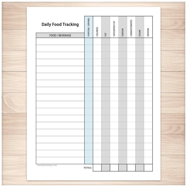 Printable Food Tracking Sheet Healthy Eating Daily Calorie Etsy Printable Food Tracking Sheet Healthy Eating Daily Calorie Etsy