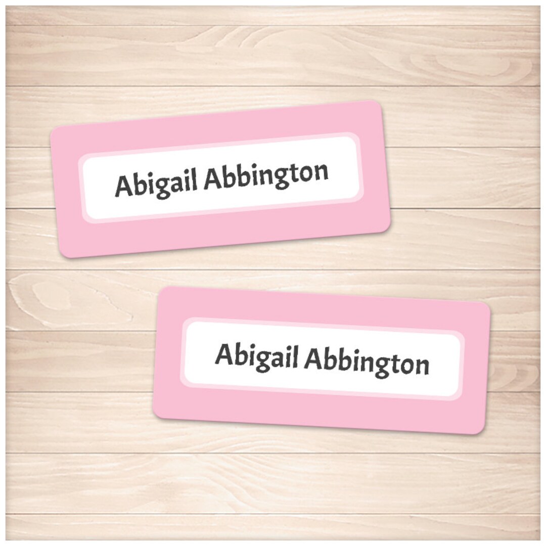 Printable Pink Name Labels for School Supplies Personalized - Etsy
