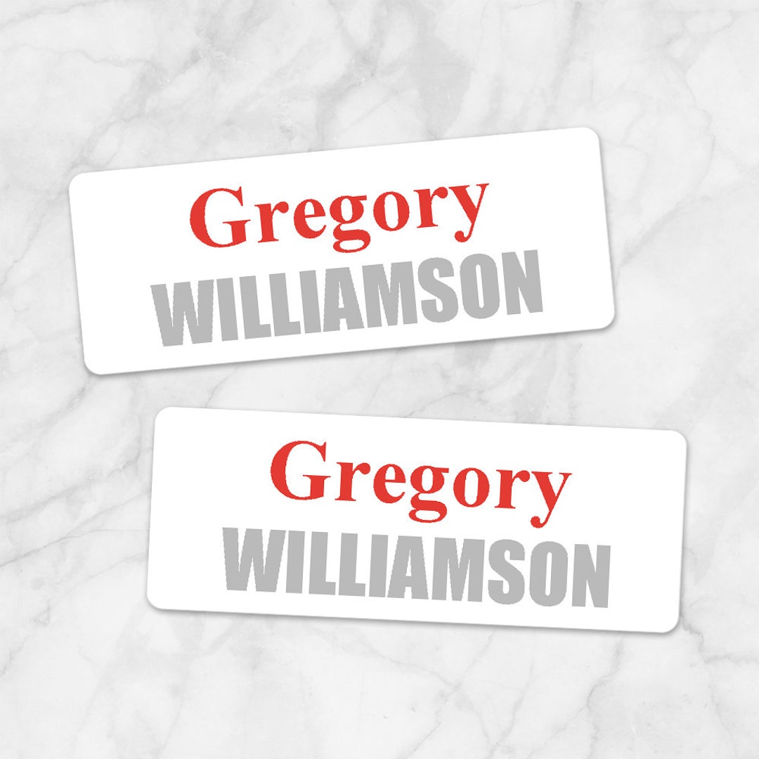 Printable Name Labels RED for School Supplies - Personalized 2 5/8" X 1 ...