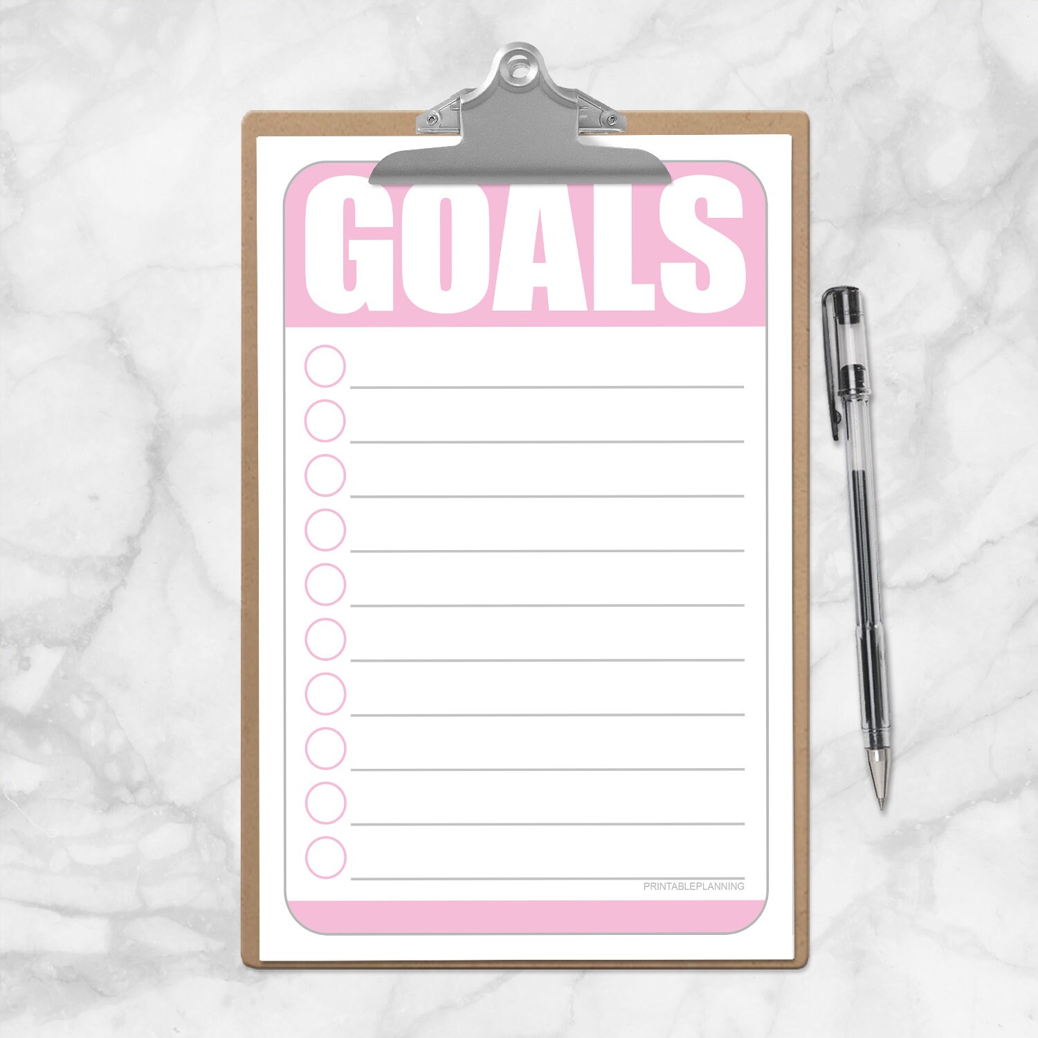 Printable Goals Checklist Pink Full Page and Half Page Daily - Etsy
