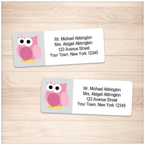 Printable Pink Owl Address Labels Funny Cute Pink Owl | Etsy