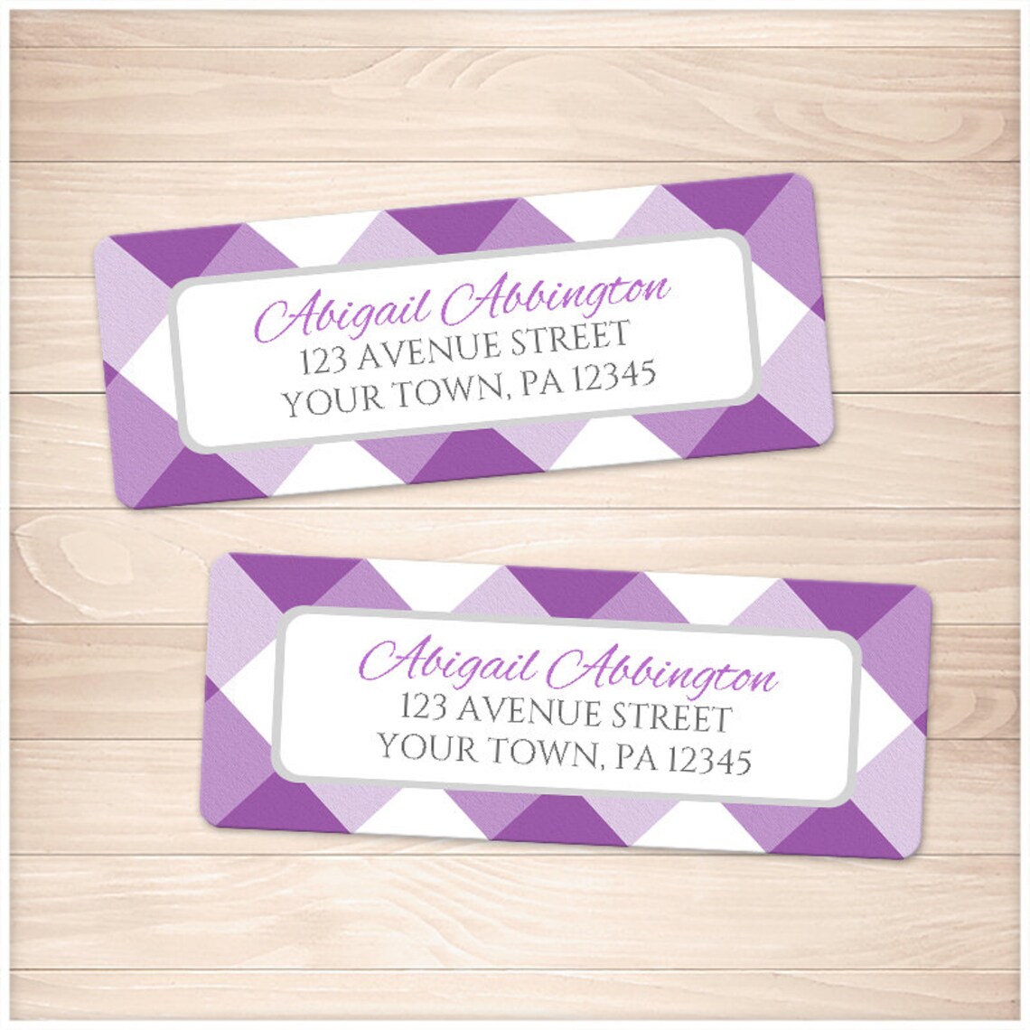 Printable Purple Gingham Address Labels Pattern - Etsy